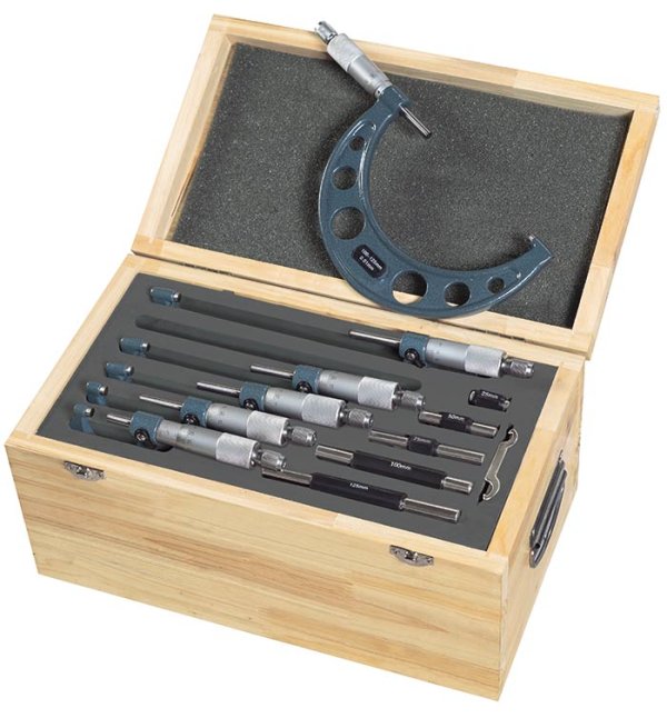 External Micrometer Set 6 pcs. 0-150 mm - Micrometers | KNUTH Machine Tools